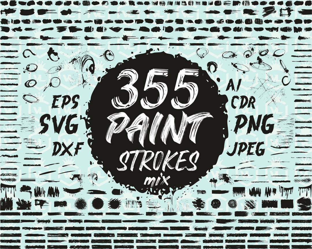 Paint Brush Strokes PNG SVG Clipart, Paint Splatter, Bundle Brush ...