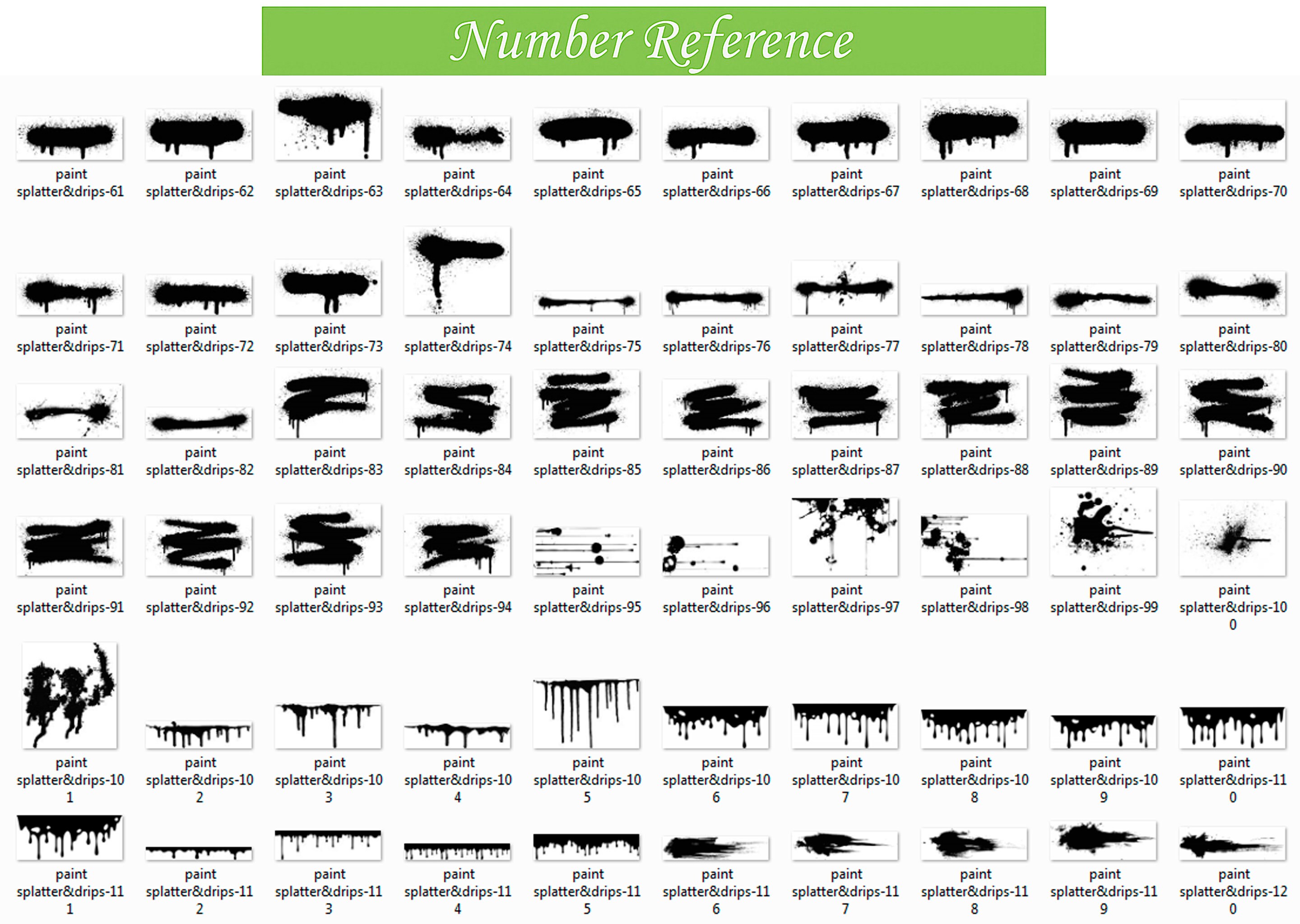 Paint Splatter, Brushes for Adobe Photoshop and Illustrator, Paint Ink ...