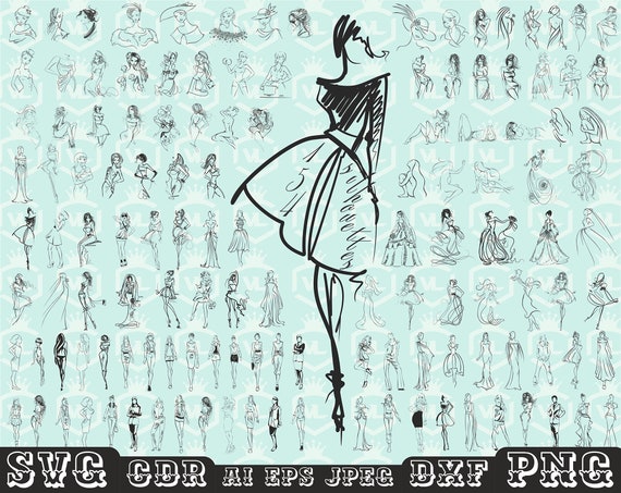 Women Outline Silhouette Clipart Pack SVG PNG Lady Sketch - Etsy Australia