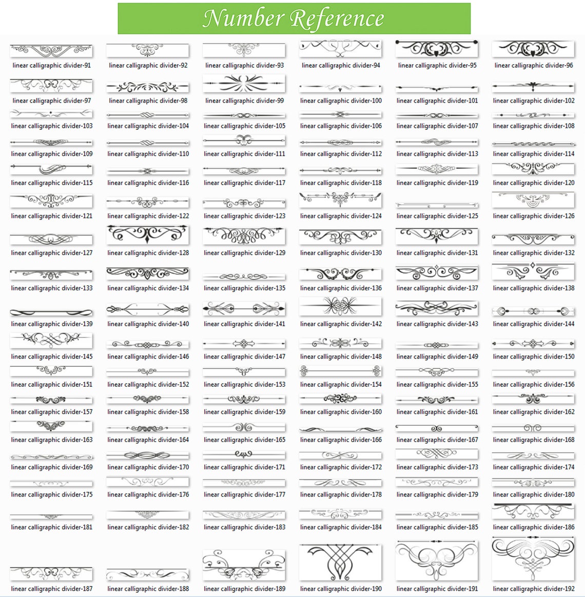 Tattoo Divider Procreate Stamp Brushes Calligraphic Divider | Etsy