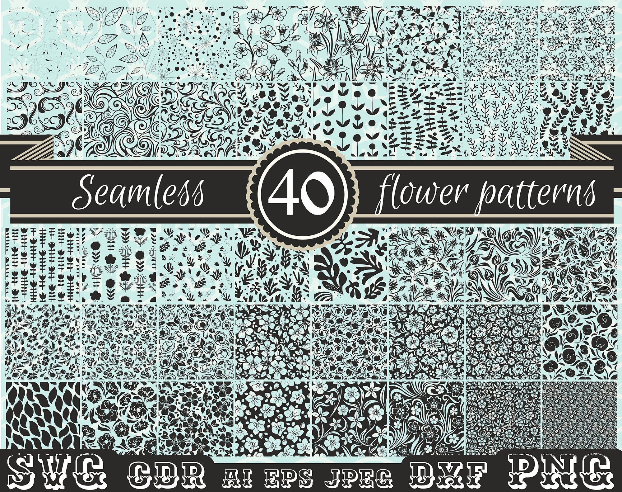 Seamless Floral Pattern Svg, Flower Pattern for Cardmaking, Western ...