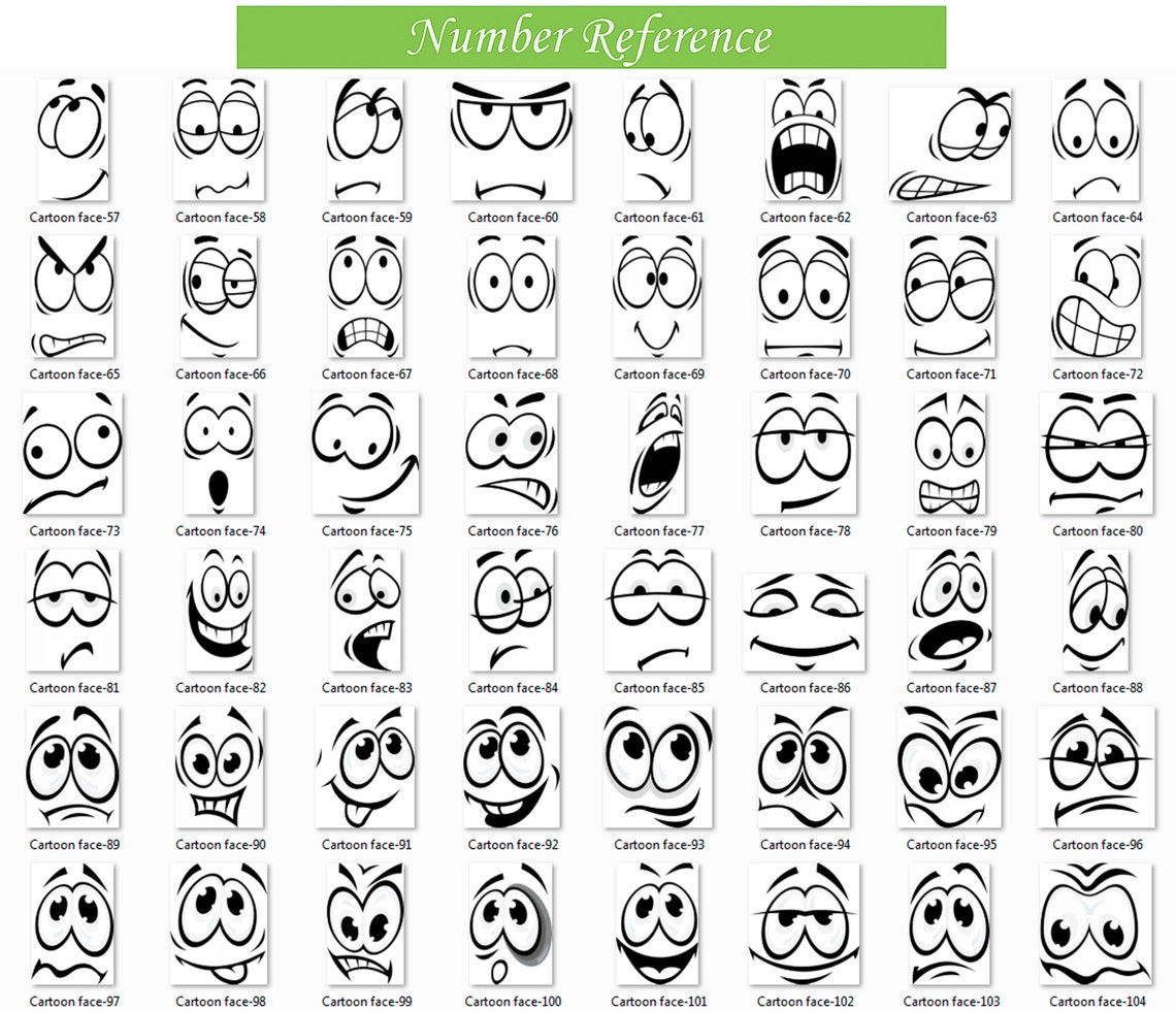 Emotion Faces Clipart Emoji Faces Cartoon Faces Svg Feeling - Etsy