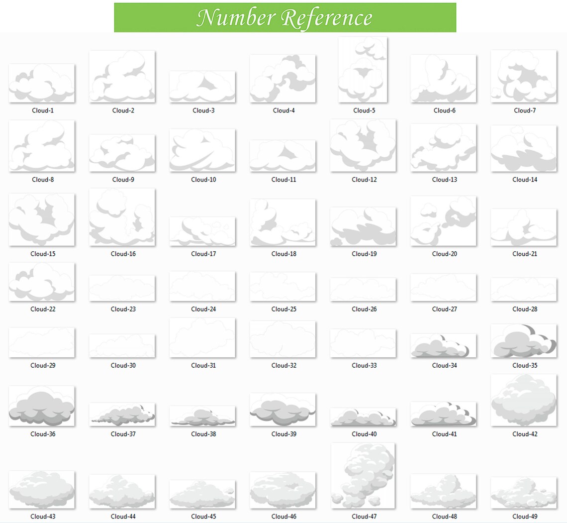 Cloud Clipart Weather Clip Art Svg Cartoon Clouds Svg Eps | Etsy Canada