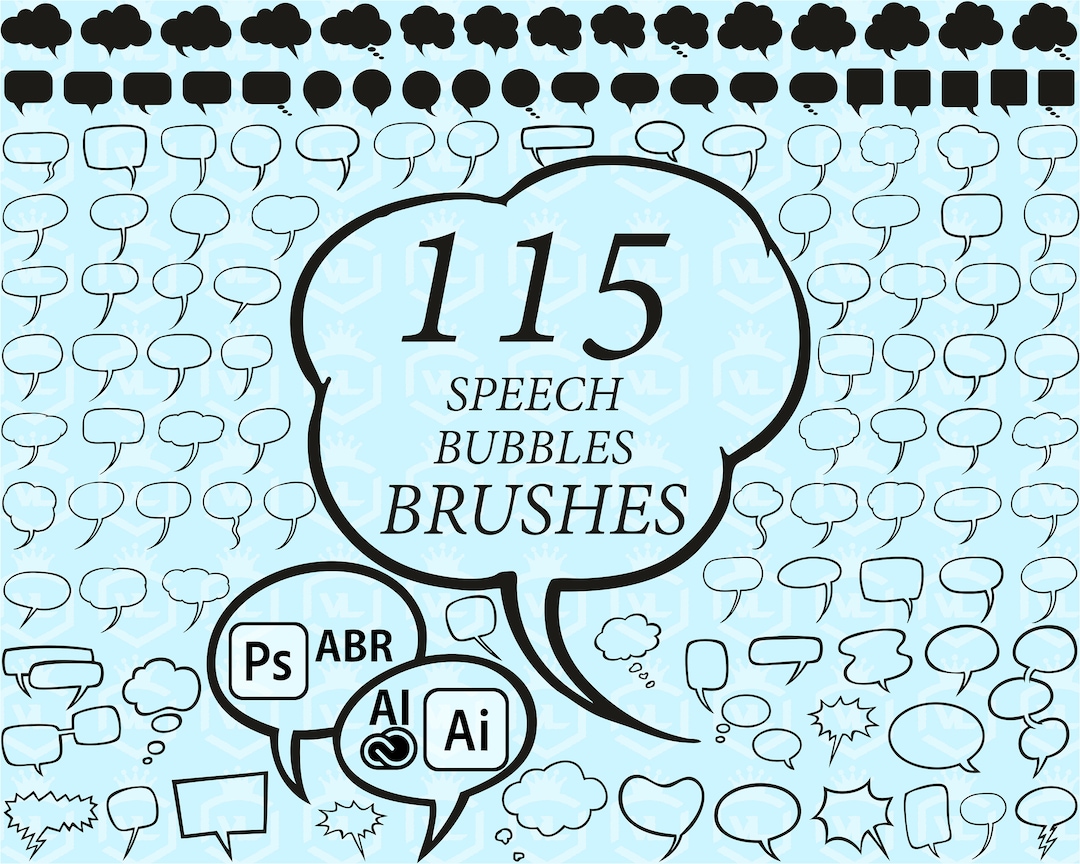 Speech Bubble Bundle, Brushes for Photoshop and Illustrator, Speech ...
