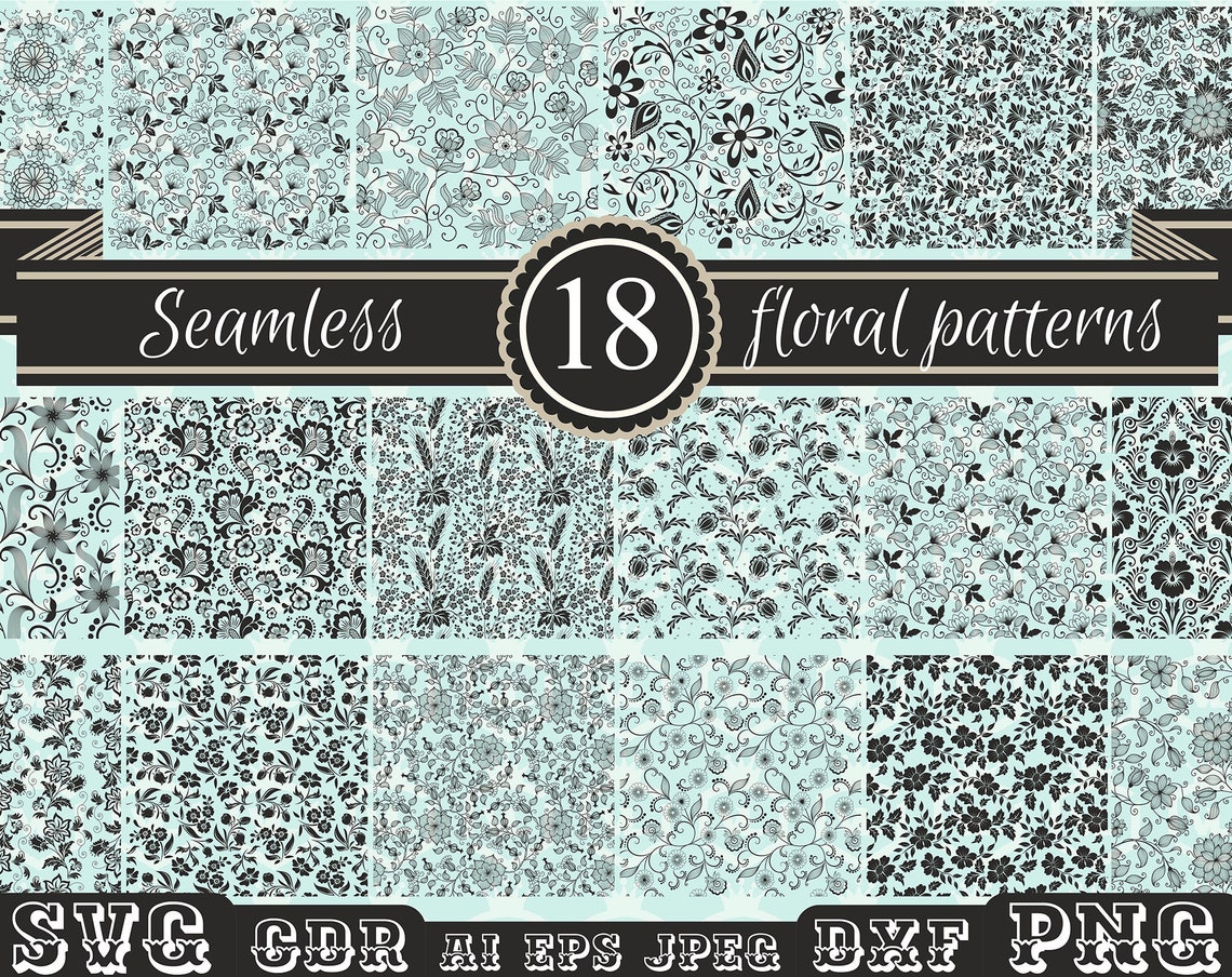 Seamless Floral Pattern Svg Flower Pattern for Cardmaking - Etsy