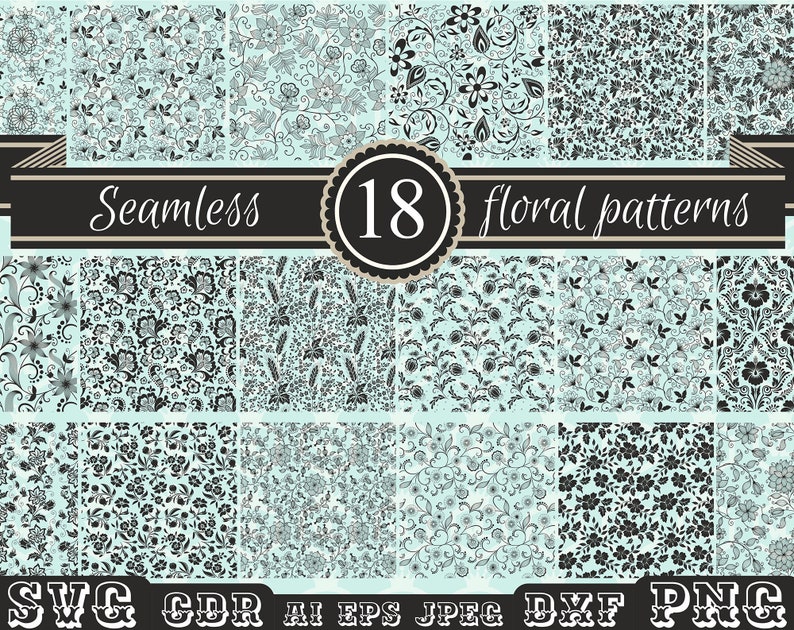 Seamless Floral Pattern Svg Flower Pattern for Cardmaking - Etsy