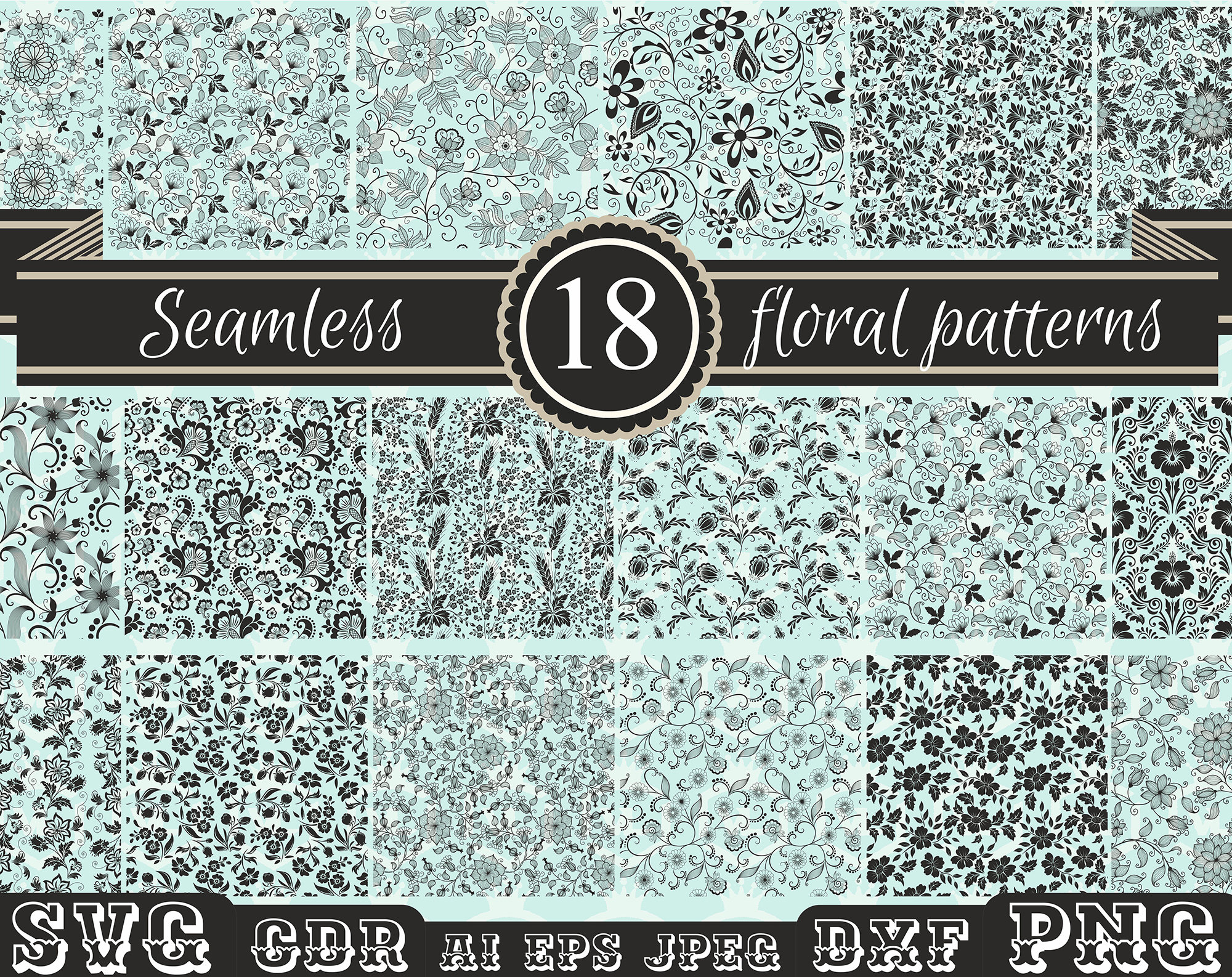 Seamless Floral Pattern Svg Flower Pattern for Cardmaking - Etsy