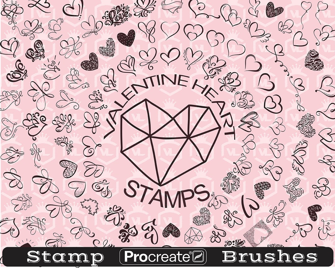 Heart Procreate Stamp Brushes, Love Procreate Stamps, Valentine's Day ...