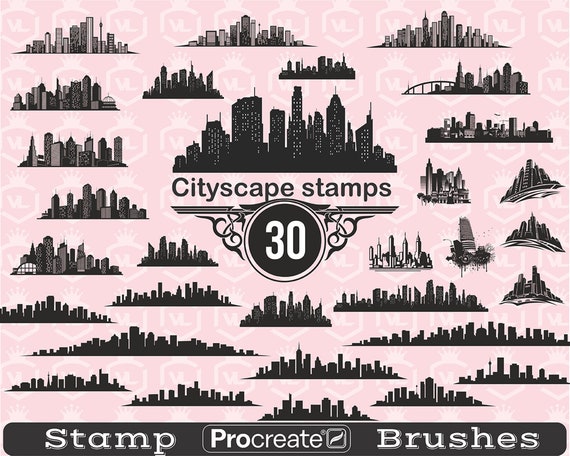 Cityscape Procreate Stamp Brushes Skyscraper Procreate - Etsy