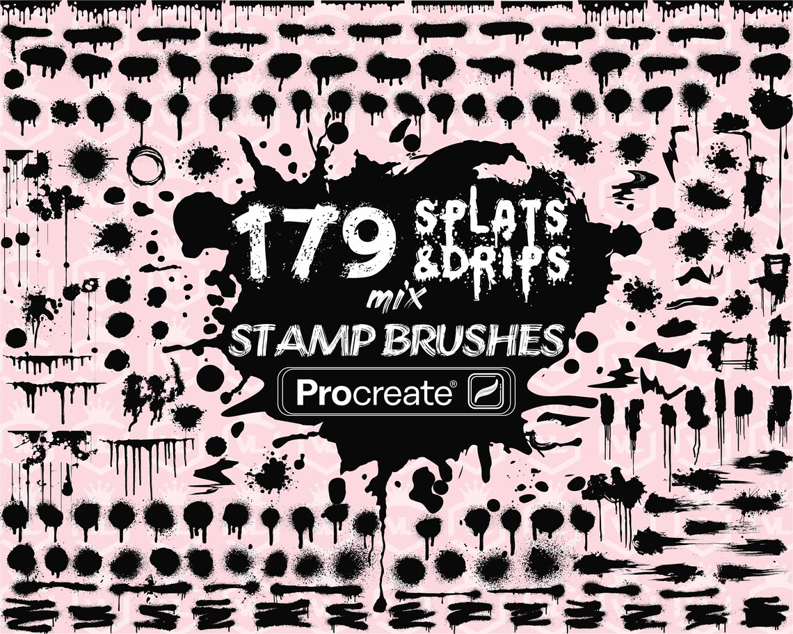Paint Splats and Drips Procreate Stamp Brushes Ink Splash | Etsy
