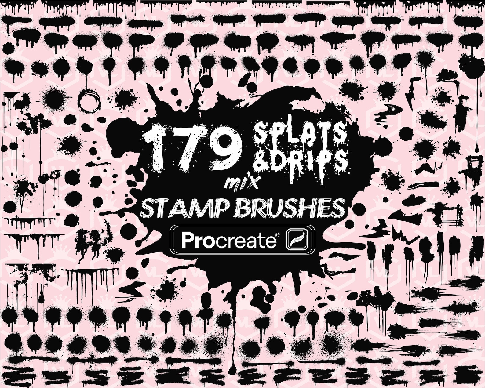 Paint Splats and Drips Procreate Stamp Brushes Ink Splash - Etsy