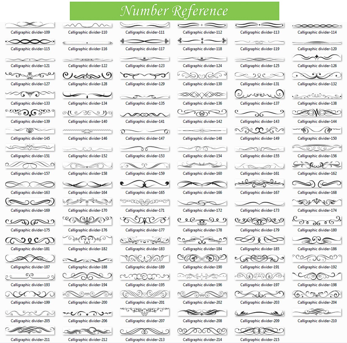 Swirl Divider Procreate Stamp Brushes Calligraphic Divider | Etsy