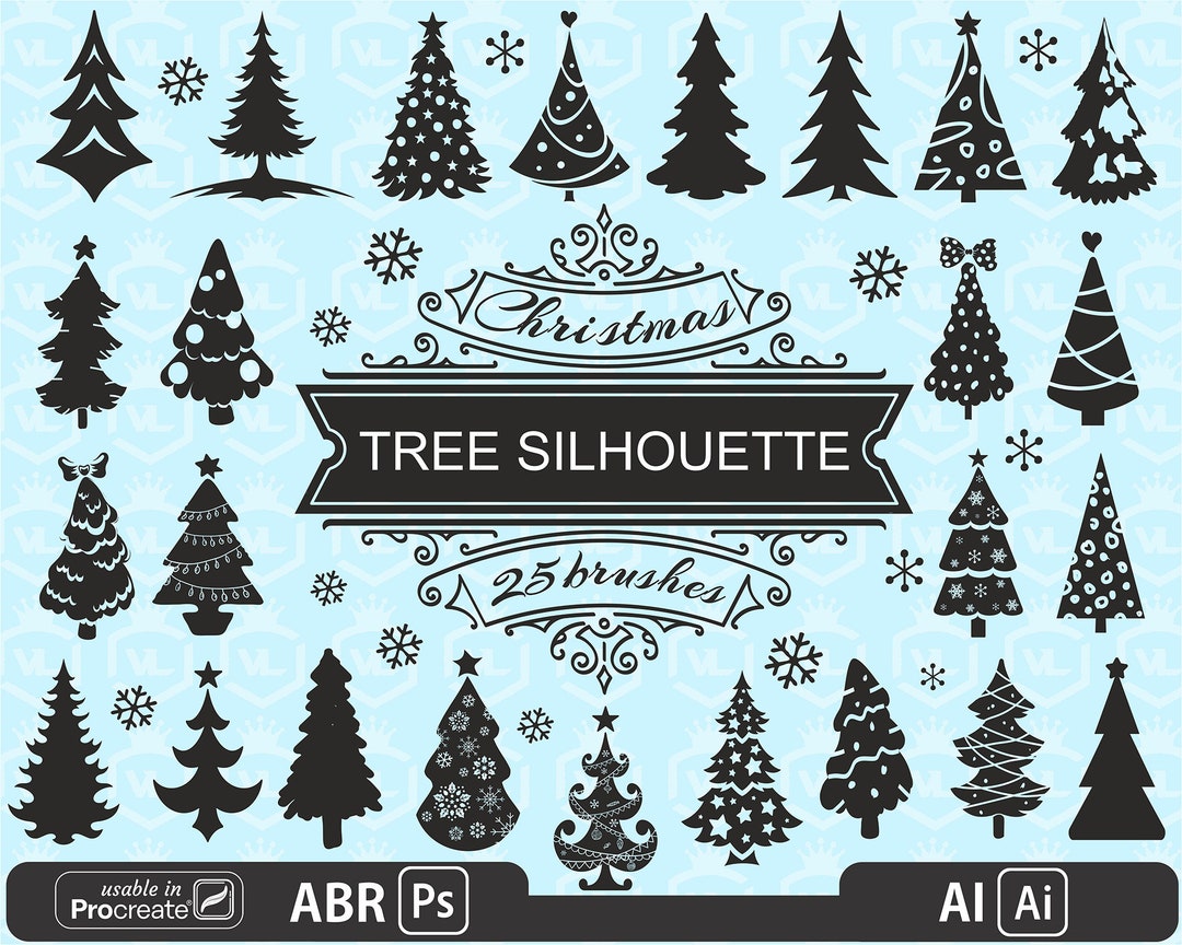 Christmas Tree Brushes for Photoshop ( Usable in Procreate 5 ) and ...