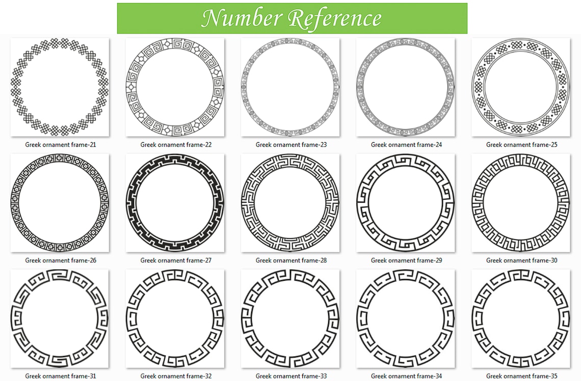 Greek Key Frame Bundle Greek Key Circle SVG Greek Key - Etsy