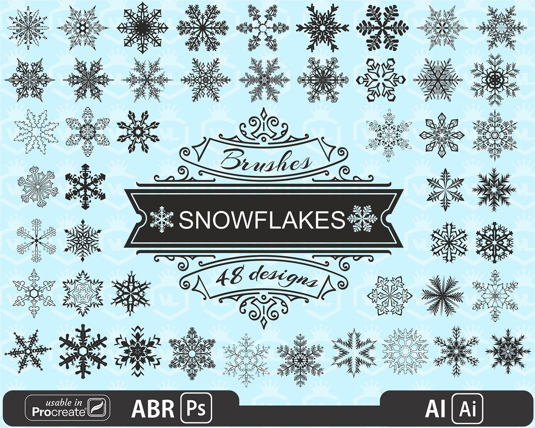 Snowflake Brushes for Photoshop ( Usable in Procreate 5 ) and ...