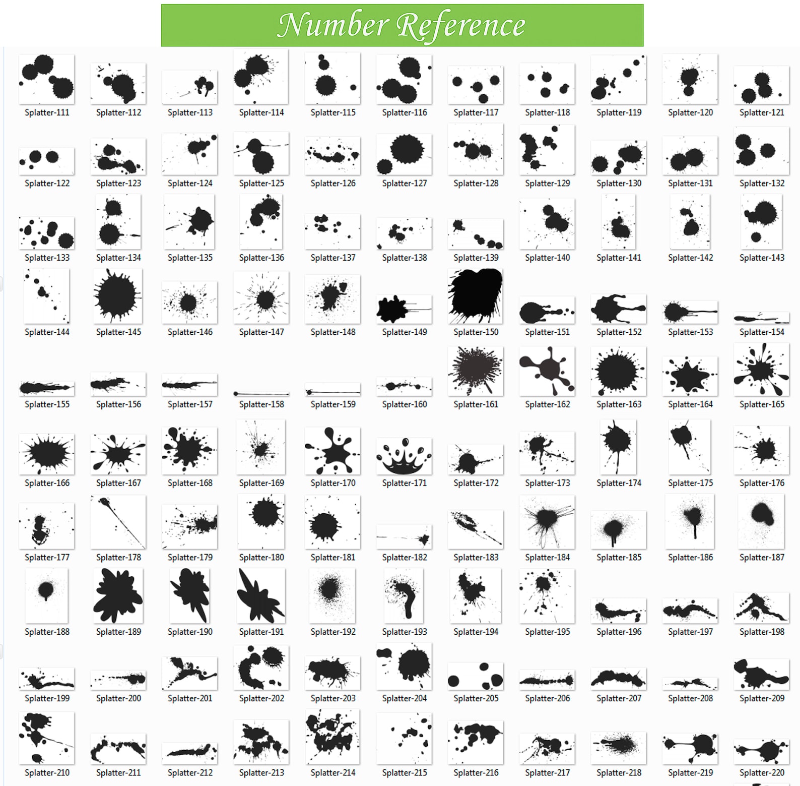 Paint Splatters Procreate Stamp Brushes, Ink Splash Procreate Stamps ...
