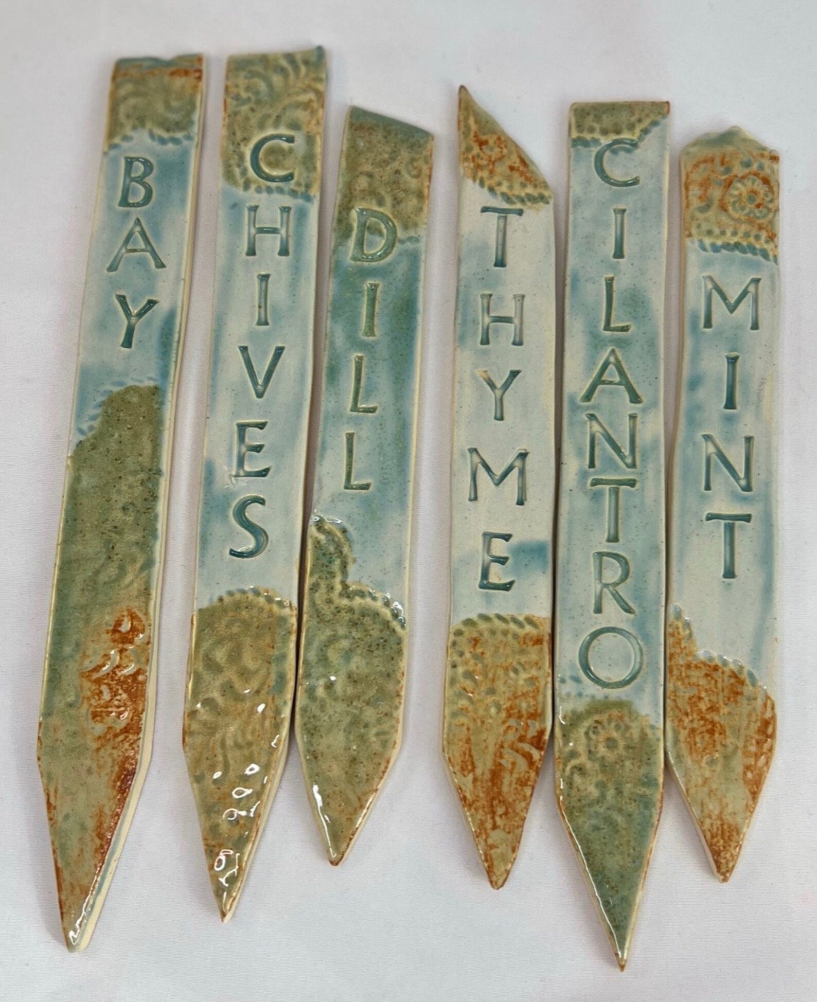 Ceramic Herb Garden Markers, Personalized Garden Stakes, In-stock ...