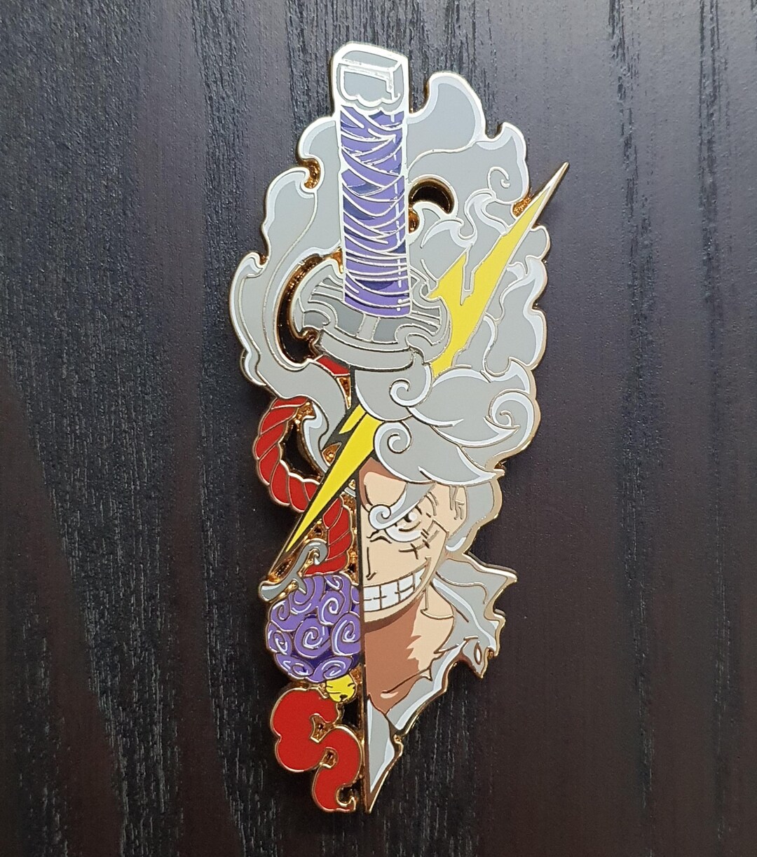 ONE PIECE Luffy SWORD Anime Gold Plated Oversized Enamel Pin - Etsy