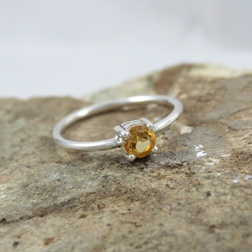 Natural Yellow Citrine Ring 925 Sterling Silver Ring - Etsy