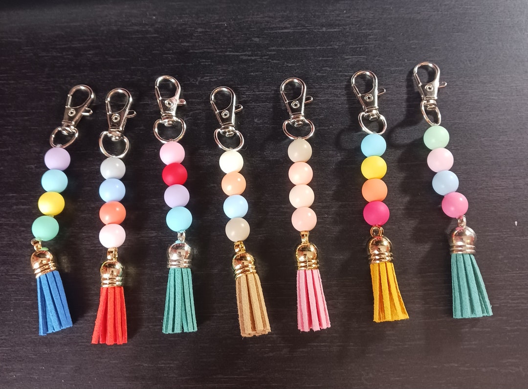 Silicone Bead Keychains With Tassel - Etsy
