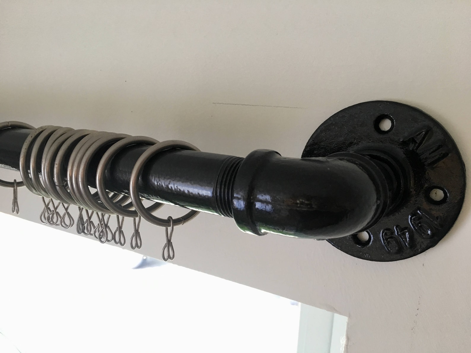 Curtain Rail Curtain Pole Industrial Curtain Pole - Etsy UK