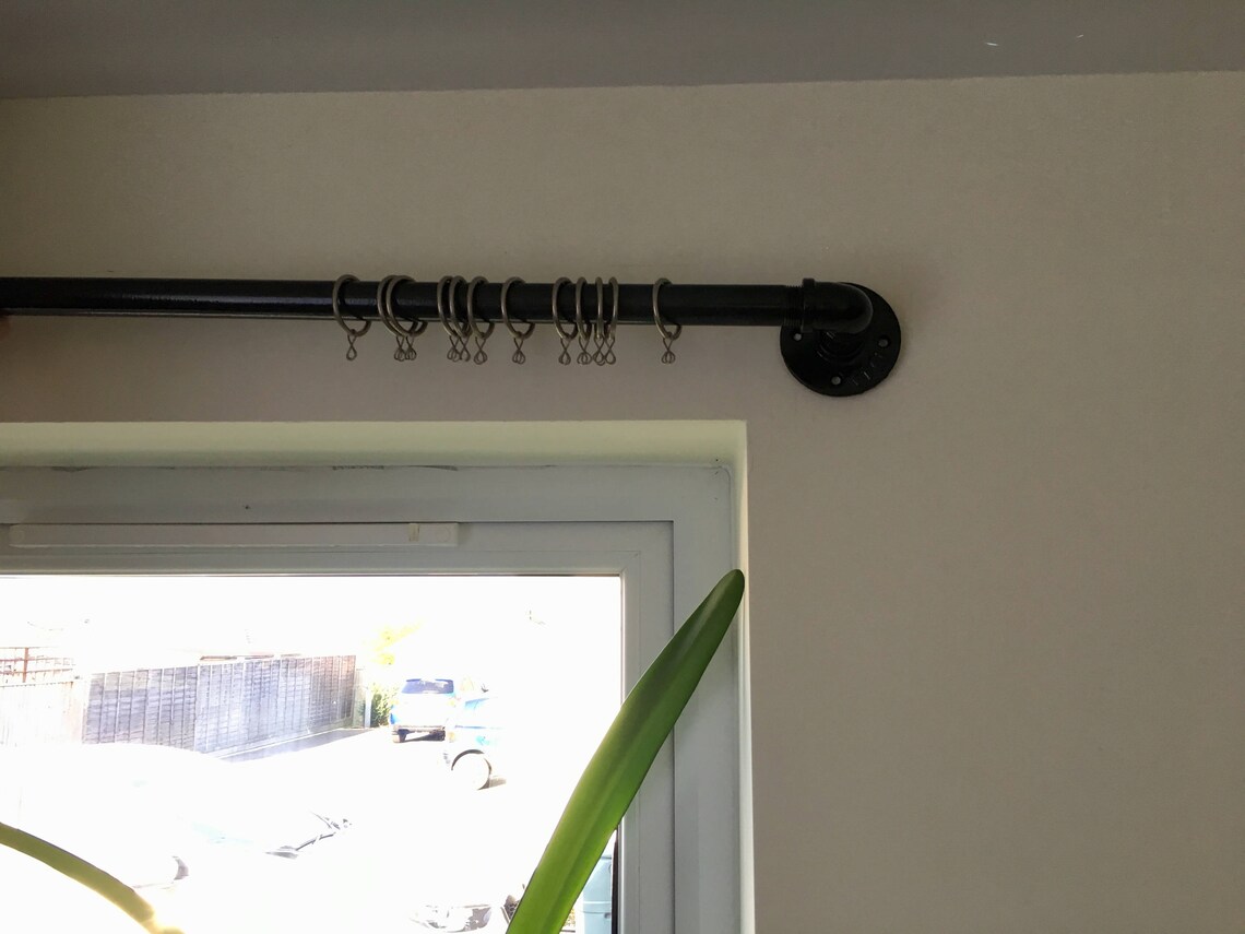 Curtain Rail Curtain Pole Industrial Curtain Pole - Etsy UK