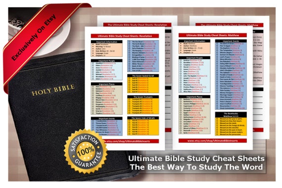 Ultimate Bible Study Cheat Sheets: Matthew & Revelation | Etsy