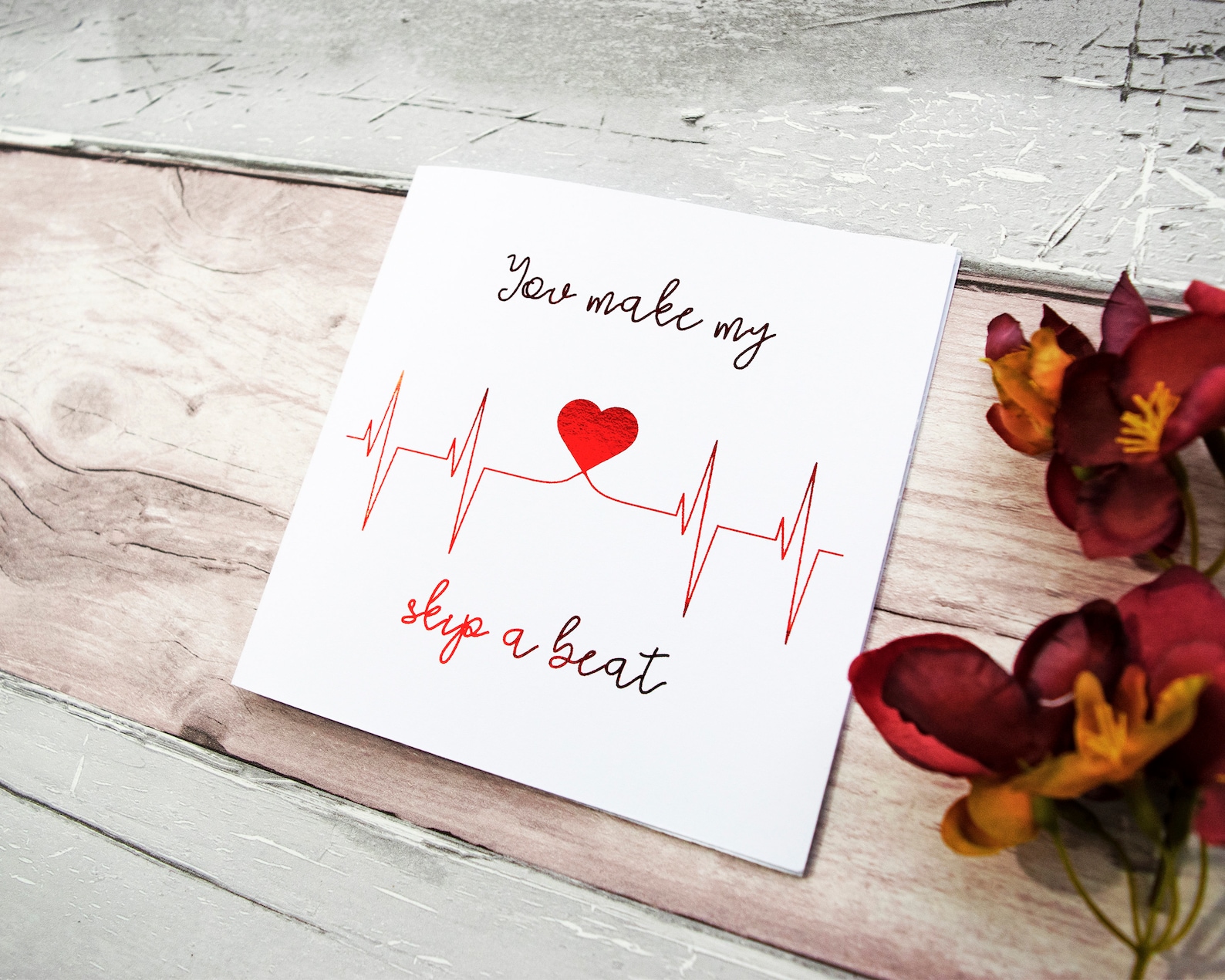 You Make My Heart Skip A Beat Foil Card Valentine's - Etsy