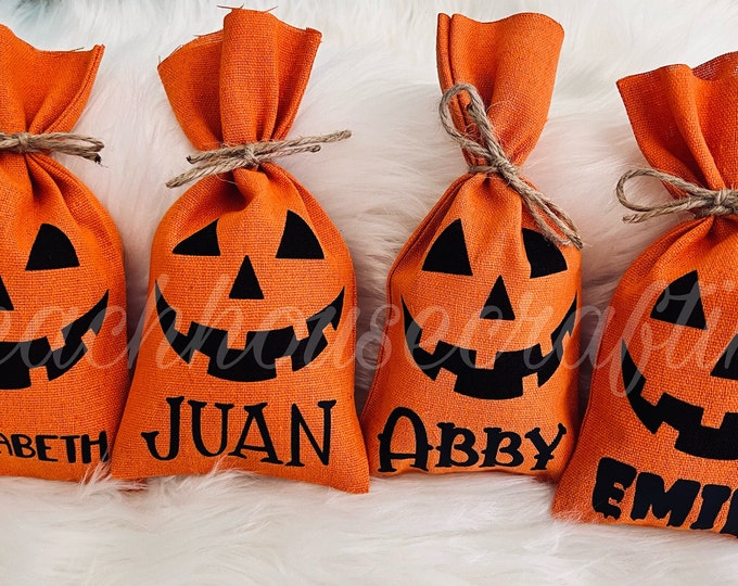 Personalized Pumpkin Treat Bag! Personalized Halloween Treat Bag ...