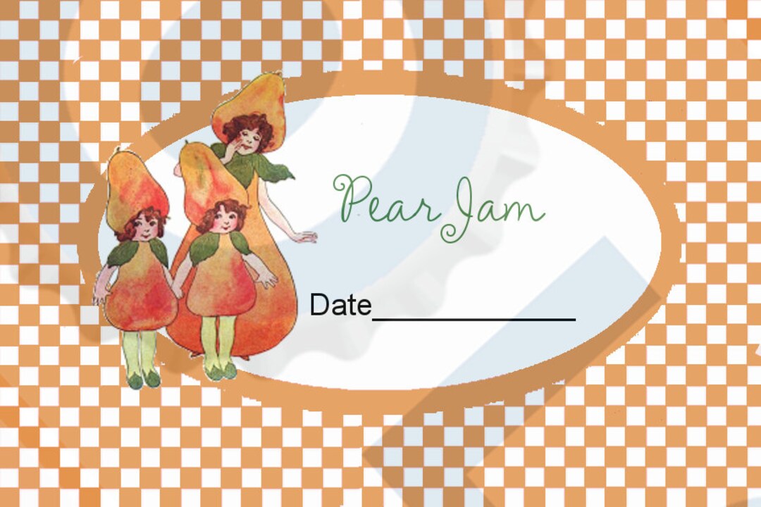 Pear Jam Canning Labels, Digital Download, 2" Circle, 2.5" Circle, 1.5 ...