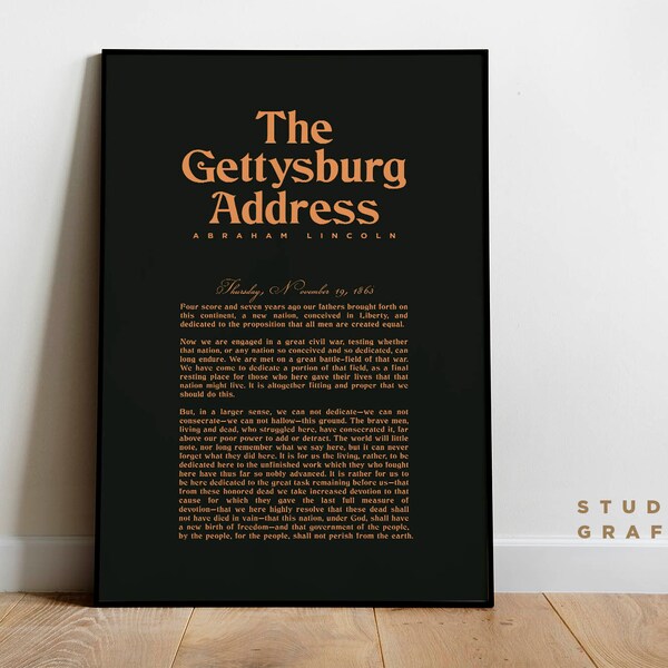 Gettysburg Address - Etsy