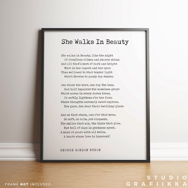 She Walks in Beauty - Etsy