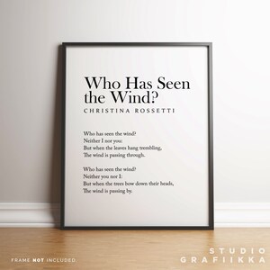 Who Has Seen the Wind? - UNFRAMED Poster - Christina Rossetti ...