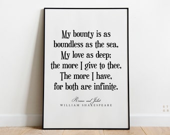 Romeo and Juliet Quote Poster - Etsy