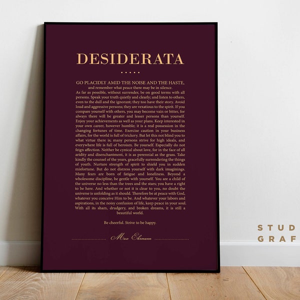 Desiderata - Etsy