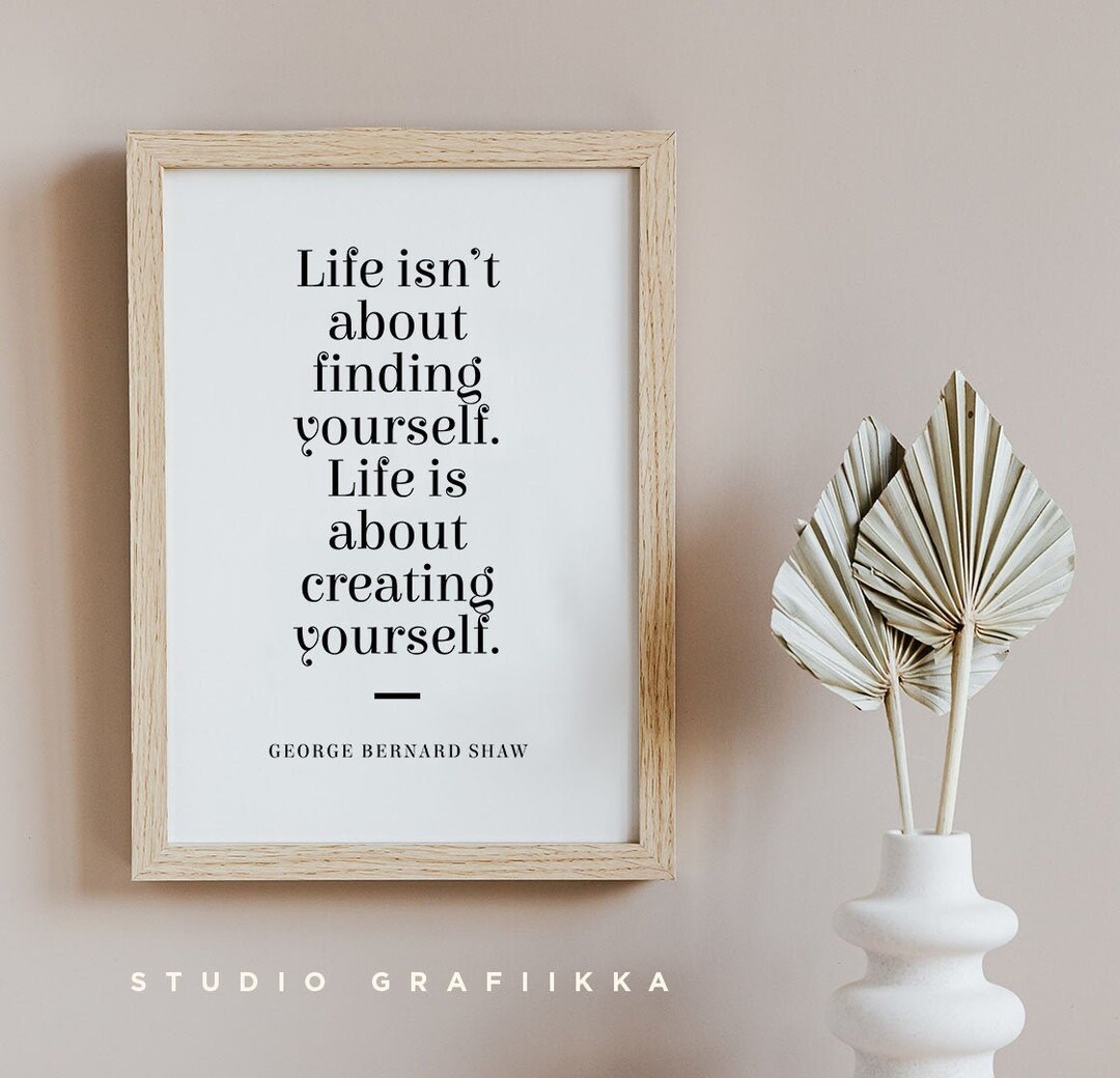 George Bernard Shark Zitat Druck Creation Yourself 1 Minimalistischer ...