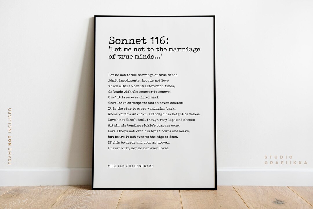 Let Me Not to the Marriage of True Minds - Sonnet 116 by William ...