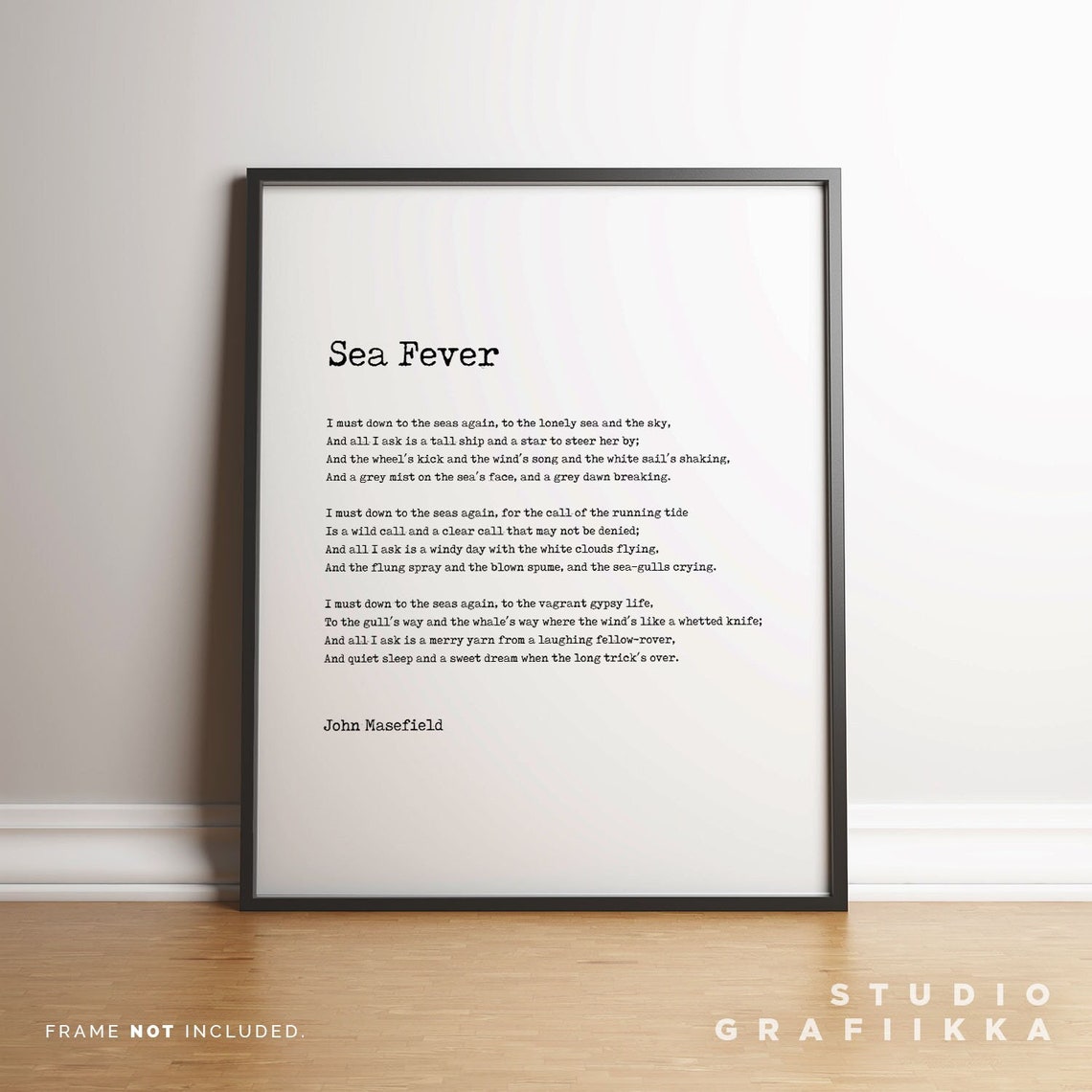 Sea Fever John Masefield Poem High Quality Poster - Etsy