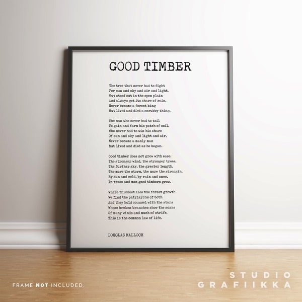 Good Timber Poem - Etsy