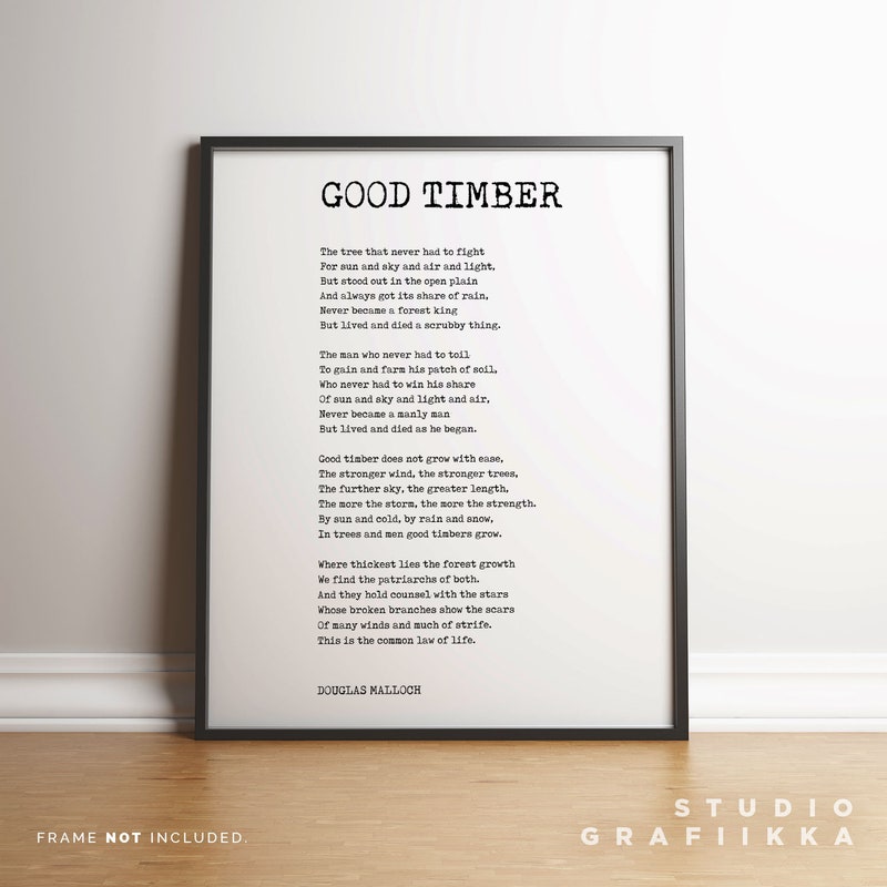 Good Timber Poem - Etsy