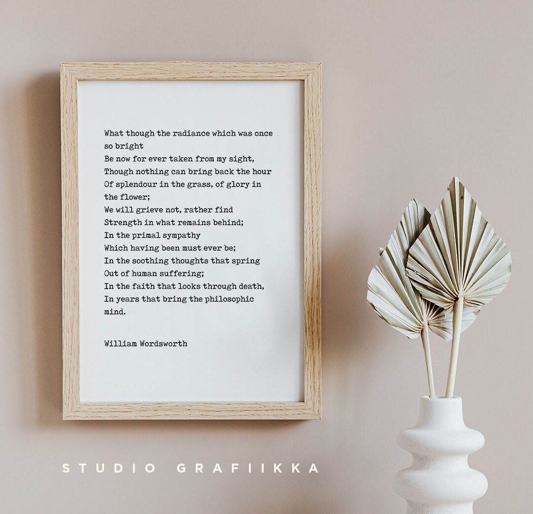 William Wordsworth Print Minimal, Typewriter, Classic, Romantic Poem ...