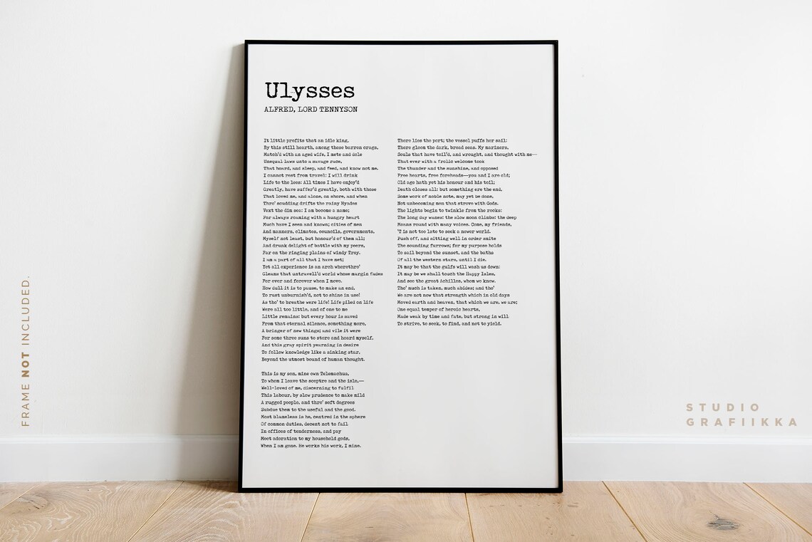 Ulysses Alfred Lord Tennyson Poem Print High Quality | Etsy
