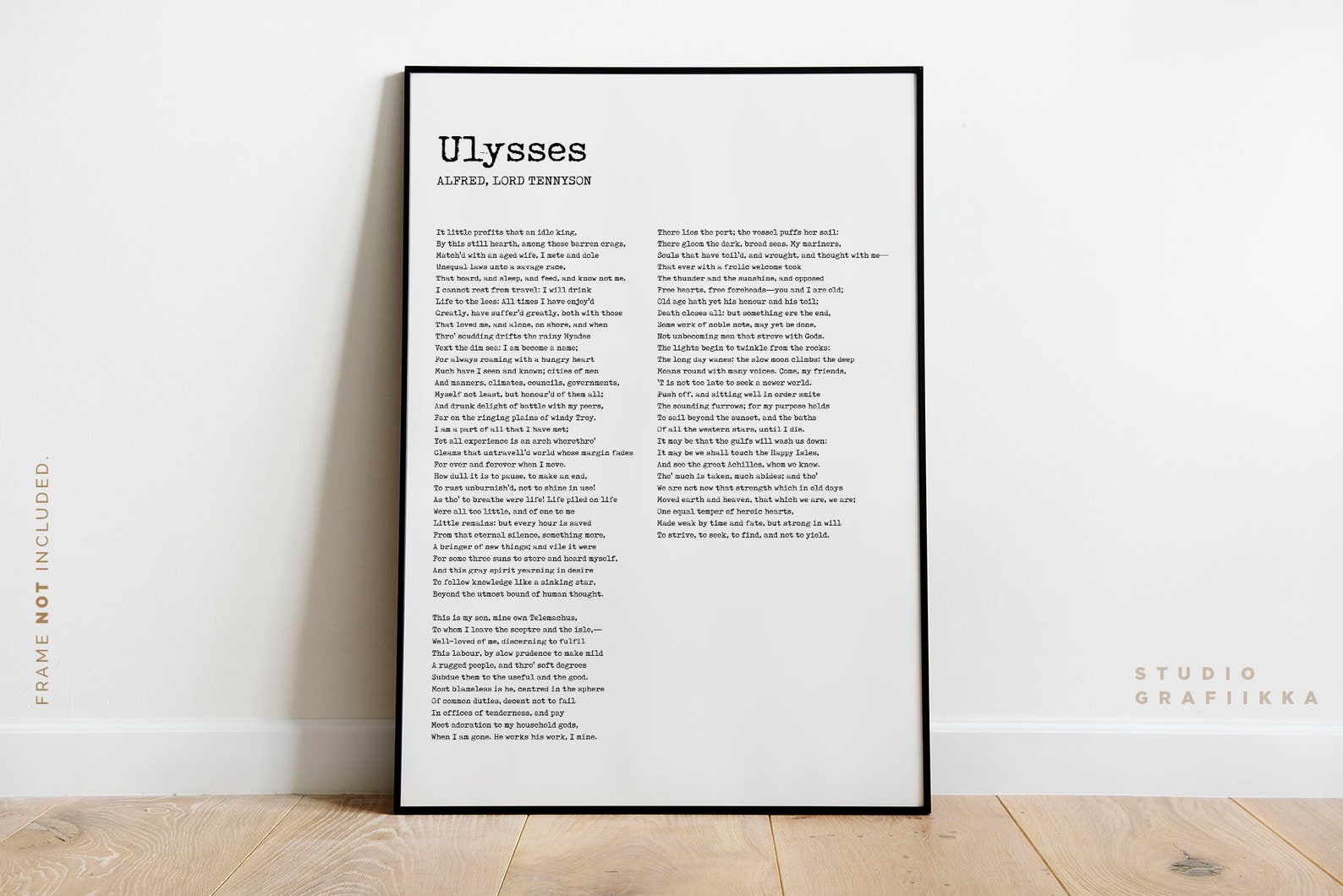 Ulysses Alfred Lord Tennyson Poem Print High Quality | Etsy