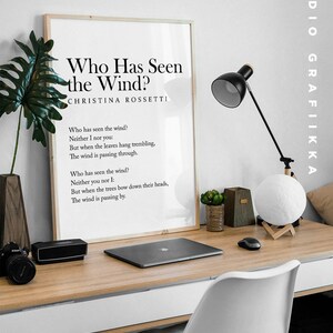 Who Has Seen the Wind? - UNFRAMED Poster - Christina Rossetti ...