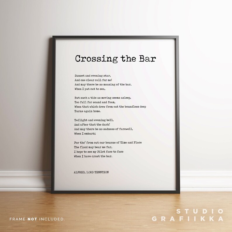 Crossing the Bar Alfred Lord Tennyson Poem Literature Wall - Etsy