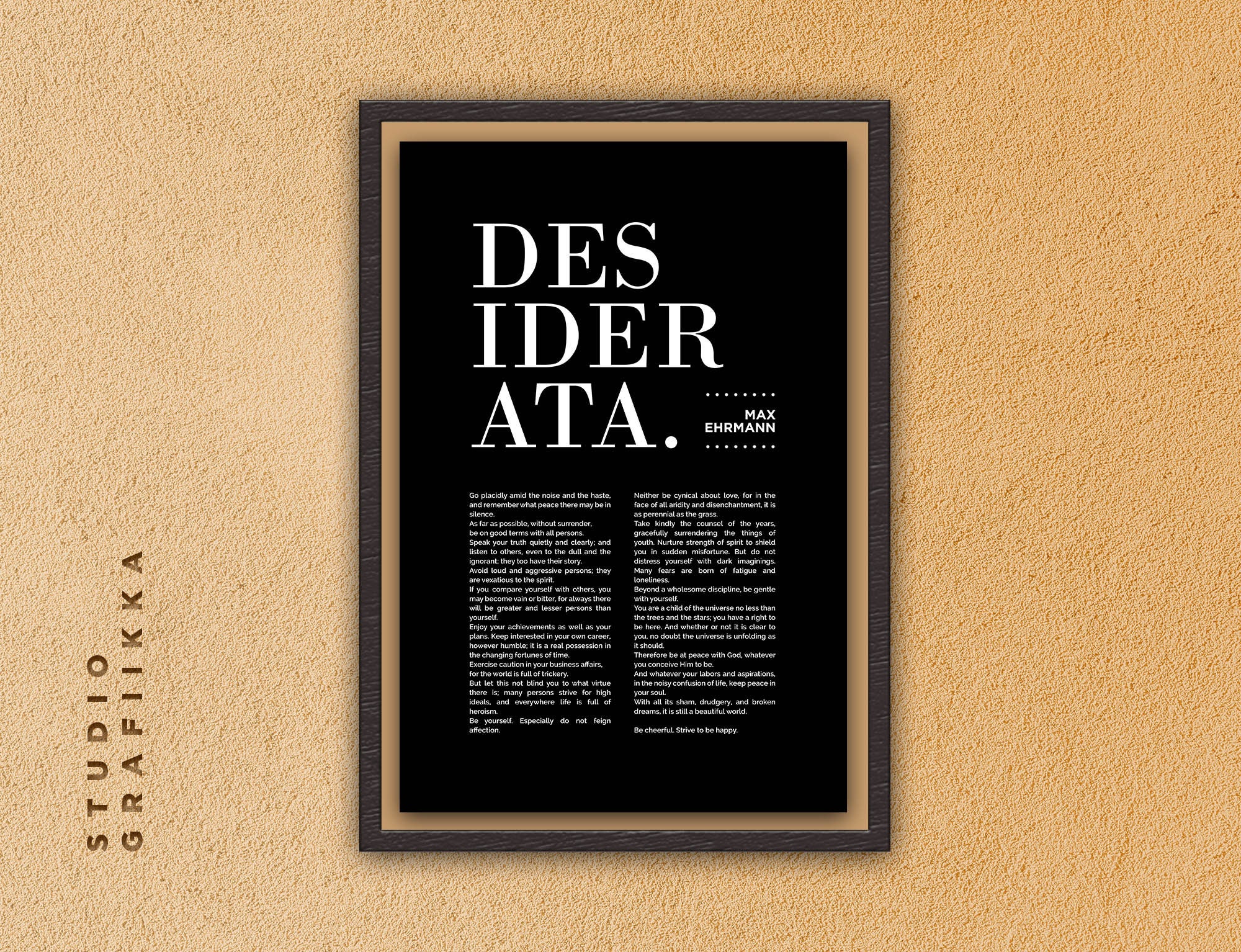 Desiderata Art Print Max Ehrmann Typographic Poster 8 - Etsy
