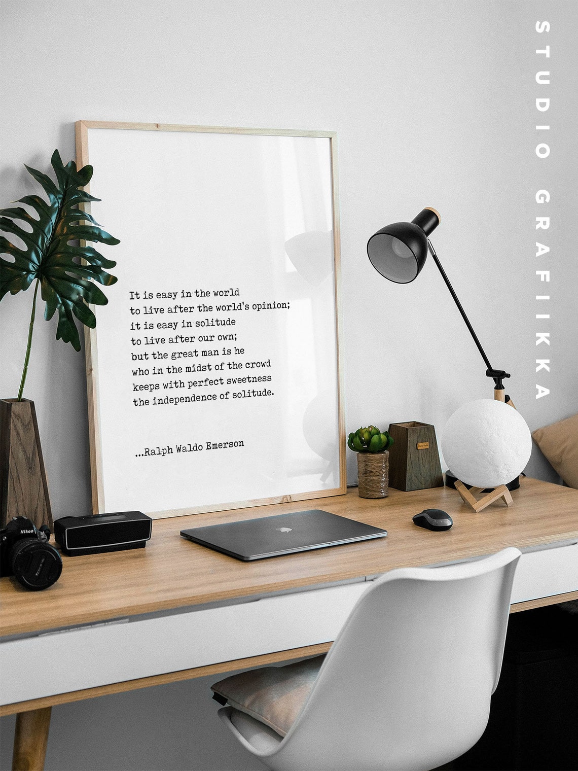 Ralph Waldo Emerson Quote Independence of Solitude Typography Print ...