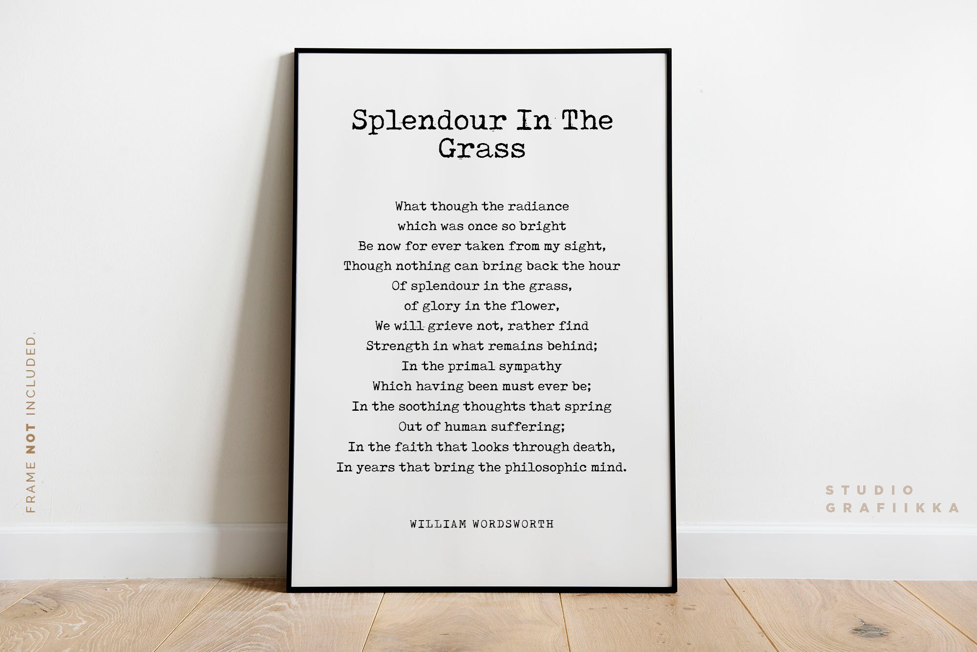 Splendour in the Grass UNFRAMED Poster William Wordsworth - Etsy