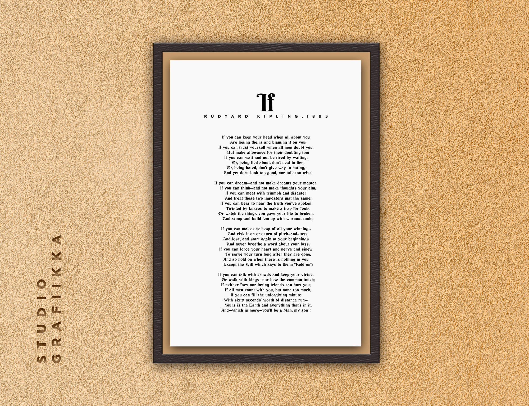 If Rudyard Kipling Typographic Poster UNFRAMED Poster | Etsy