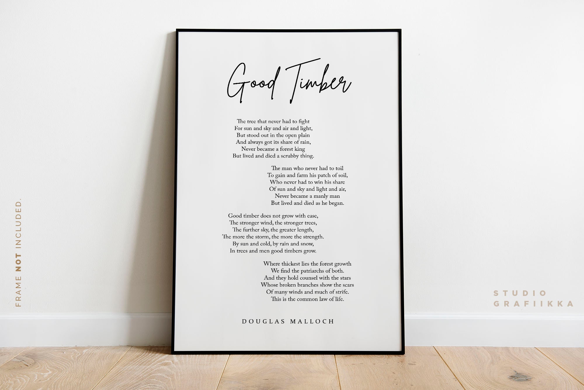 Good Timber Douglas Malloch Poem Print Motivational Poster High Quality ...